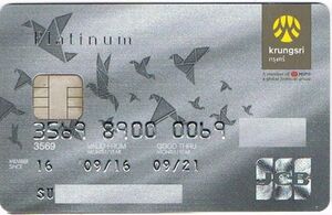 Bank Card: JCB Platinum (Bank of Ayudhya, ThailandCol:TH-JC-0002.02
