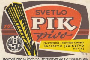 Drink Label: Pik svetlo pivo 16% (Bečejska Pivara, SerbiaCol:RS-BEER-000652