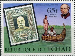 Stamp: Sir Rowland Hill (Chad(Sir Rowland Hill, Death Centary) Mi:TD ...