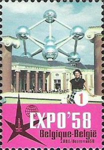 Stamp: Expo '58: Atomium (Belgium(Expo '58) Mi:BE 3855,Sn:BE 2315e,Yt ...