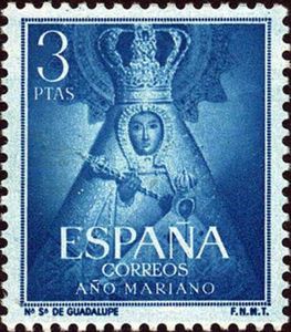 Stamp: Our Lady of Guadalupe (Spain(Marian Year) Mi:ES 1037,Sn:ES 813 ...