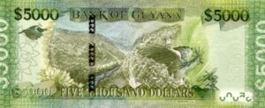 Banknote: 5,000 Dollars (Guyana(2006-2022 ND "Modified Plate" Issue ...