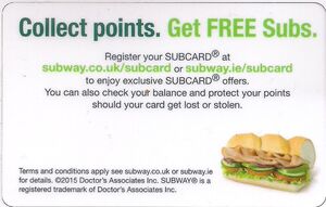 Gift Card: Sandwiches My Subcard (Subway, United Kingdom of Great ...