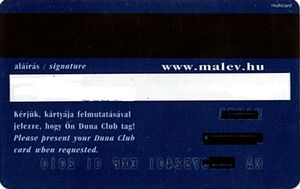 Functional Card: Blue Card Malev Hungarian Airlines. Duna Club ...