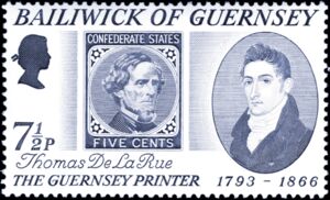 Stamp: Thomas de la Rue (1793-1866), US Confederate States Nr. 6 ...