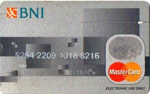 Bank Card: BNI Debit Card Silver (Bank BNI, Indonesia) Col:ID-MC-0056.01