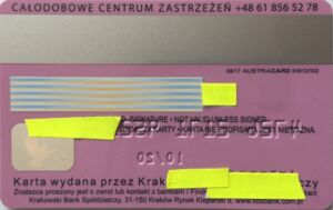 Bank Card: Visa (Krakowski Bank Spółdzielczy, PolandCol:PL-VI-0447