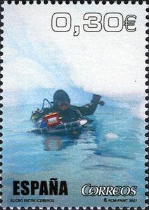 Stamp: Diving Amongst Icebergs (Spain(Edge of the Impossible 2007) Mi ...