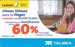 Phonecard: Telmex 60% Lineas Buzon (Telmex - Ladatel, Mexico(07 ...