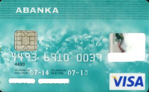 Bank Card: Visa (Abanka, SloveniaCol:SI-VI-0010.02