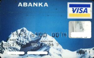Bank Card: Visa (Abanka, SloveniaCol:SI-VI-0007.01