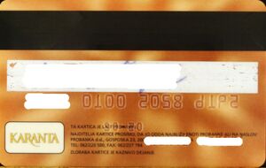 Bank Card: Probanka - Karanta (Probanka, SloveniaCol:SI-GM-0019