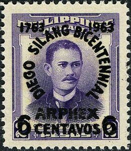 Stamp: 200th Anniversary Diego Silang Black overprint & surcharge ...
