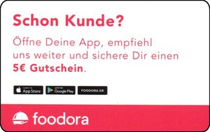 Gift Card: Dein erster Bissen (Foodora, Germany, Federal Republic ...