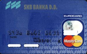 Bank Card: Eurocard MasterCard (SKB Banka, SloveniaCol:SI-MC-0013.01
