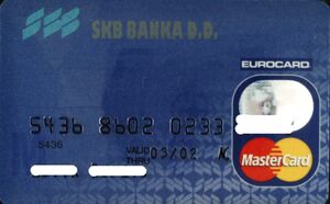 Bank Card: Eurocard MasterCard (SKB Banka, SloveniaCol:SI-MC-0013.02