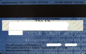 Bank Card: Eurocard MasterCard (SKB Banka, SloveniaCol:SI-MC-0013.02