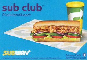 Functional Card: Sub Club - Subway (Restaurants and Cafes, Estonia ...