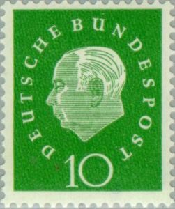 Stamp: Prof. Dr. Theodor Heuss (1884-1963), 1st German President ...