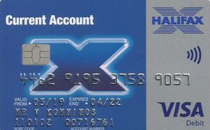 Bank Card: Current Account (Halifax, United Kingdom of Great Britain ...