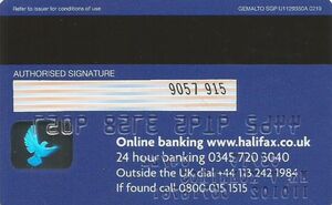 Bank Card: Current Account (Halifax, United Kingdom of Great Britain ...