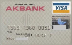 Bank Card: Akbank (Akbank T.A.Ş., Türkiye (Turkey)Col:TR-VI-0160-1