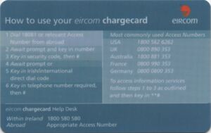 Phonecard: Eircom Chargecard (Eircom (Telecom Éireann), Ireland ...