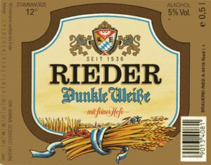 Drink Label: Rieder Dunkle Weisse (Brauerei Ried, AustriaCol:AT-BEER-006349