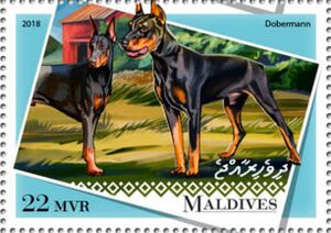 Stamp: Dobermann (Maldives) (Dogs (2018:1)) Mi:MV 7795
