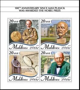 Stamp: Centenary of Nobel Prize awarded to Max Planck (Maldives(Nobel ...