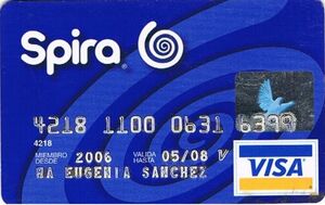 Bank Card: Spira (Spira de Mexico, MexicoCol:MX-VI-0111