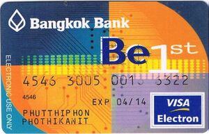 Bank Card: Bangkok Bank Be 1st Visa (Bangkok Bank, ThailandCol:TH-VE ...