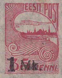 Stamp: Tallinn Skyline - Surcharge (Estonia(Definitive Issue (1919-1920 ...
