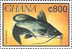 Stamp: Bayad (Bagrus bayad) (Ghana(Fish (1991)) Mi:GH 1531