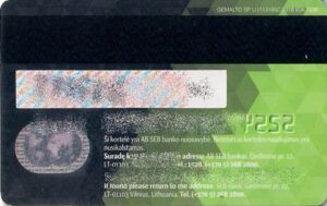 Bank Card: SEB Bank (SEB Bank, LithuaniaCol:LT-MC-0022