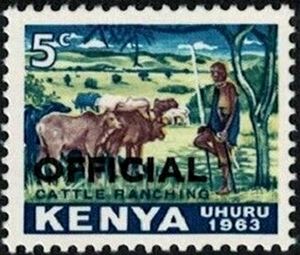 Stamp: Cattle Breeding (Bos primigenius taurus) (Kenya(Native images ...
