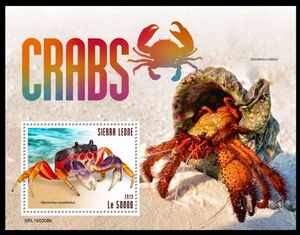 Stamp: Gecarcinus quadratus (Sierra Leone(Crabs (2019) Mi:SL BL1679,Sn ...