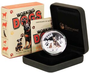 Coin: 1 Dollar (Herding dog the Australian Cattle Dog) (Tuvalu(2010 ...