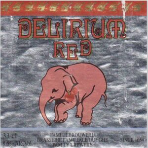 Drink Label: Delirium Red (Brouwerij Huyghe, BelgiumCol:BE-BEER-001776