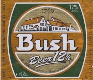 Drink Label: Bush beer 12% (Dubuisson, Belgium) Col:BE-BEER-002065