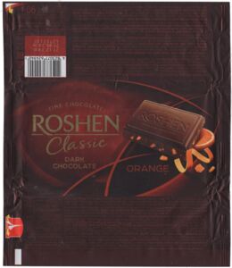 Emballage de chocolats: Roshen Classic Dark Chocolate Orange (PAT ...