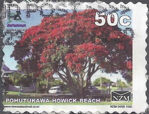 Stamp: Pohutukawa, Howick Beach (New Zealand: Private Post Offices(New ...