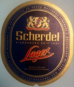 Drink Label: Scherdel Lager (Scherdel Bier GmbH & Co. KG, Germany, Federal RepublicCol:DE-BEER ...