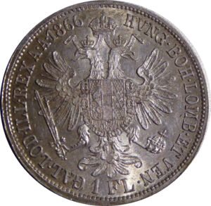 Moneda: 1 Florin (Monarquía Austro-Húngaro(1857~1867 - 3rd Emperor ...