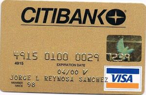 Tarjeta de Banco: Citibank (Citibank, MéxicoCol:MX-VI-0113