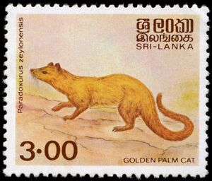 Stamp: Golden Palm Civet (Paradoxurus zeylonensis) (Sri Lanka(Native ...
