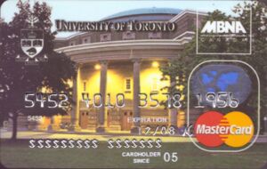 Bank Card: University of Toronto (MBNA Canada Bank, Canada) Col:CA-MC-0026