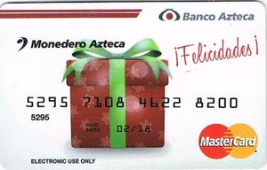 Bank Card: Monedero Azteca (Banco Azteca, MexicoCol:MX-MC-0048.02
