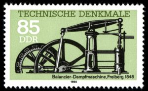 Stamp: Beam steam engine (1848) (Germany, Democratic Republic (DDR ...