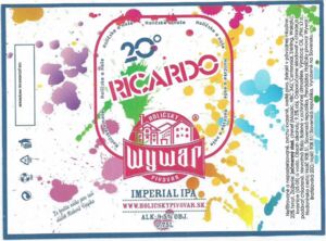 Drink Label: Ricardo Imperial IPA 9,5% (Holíčský pivovar Wywar ...